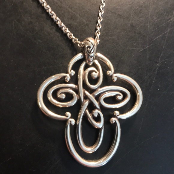 Brighton | Jewelry | Brighton Necklace Long Silver Cross Reversible ...