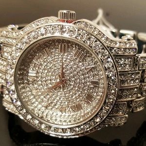 Accessories | Men Hip Hop Iced Out White Gold Tone Watch | Poshmark