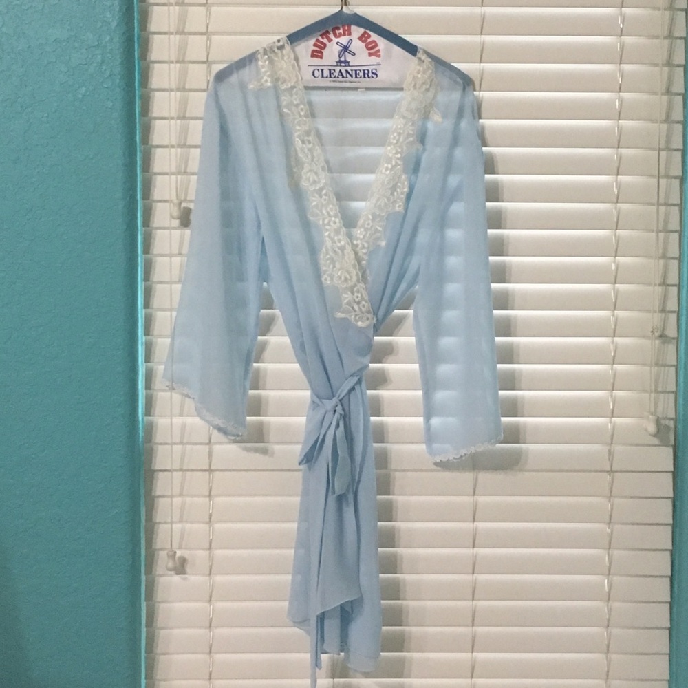Light Blue Mystique Intimates Sheer Robe - Gem