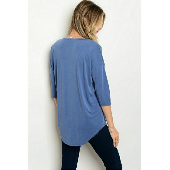 Tops | Dusty Blue Top | Poshmark