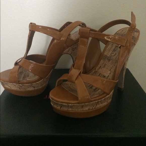 JustFab | Shoes | Brown Strappy 5 Heels | Poshmark