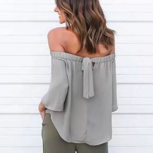 Tops | Off Shoulder Chiffon Blouse | Poshmark