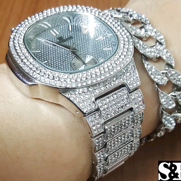 Accessories | Hip Hop Quavo White Gold Pt Luxury Watch Set | Poshmark