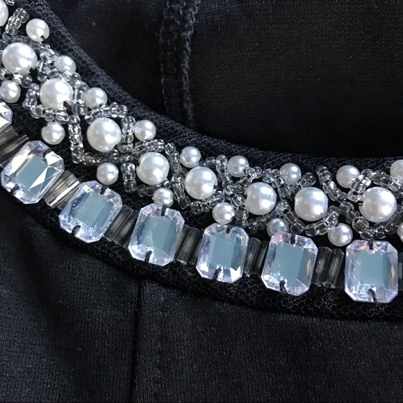 Dresses | Black Formal Dress With Gem Collar | Poshmark