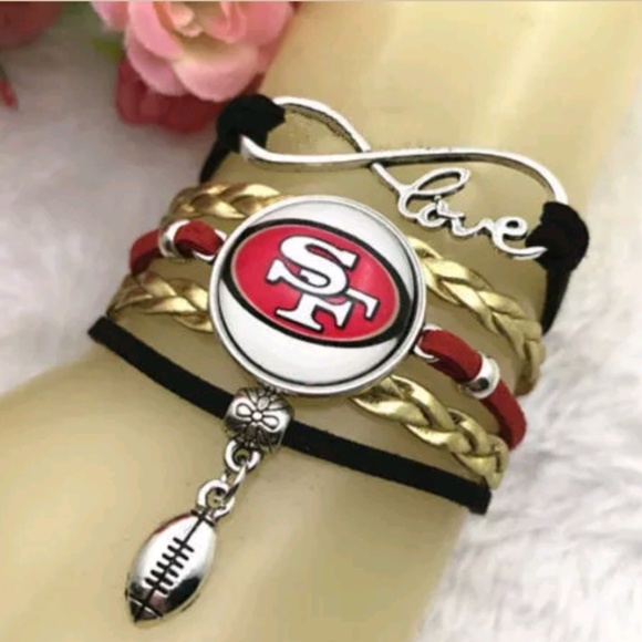 Jewelry | Nfl 49ers Bracelet Handmade Football Charm | Poshmark