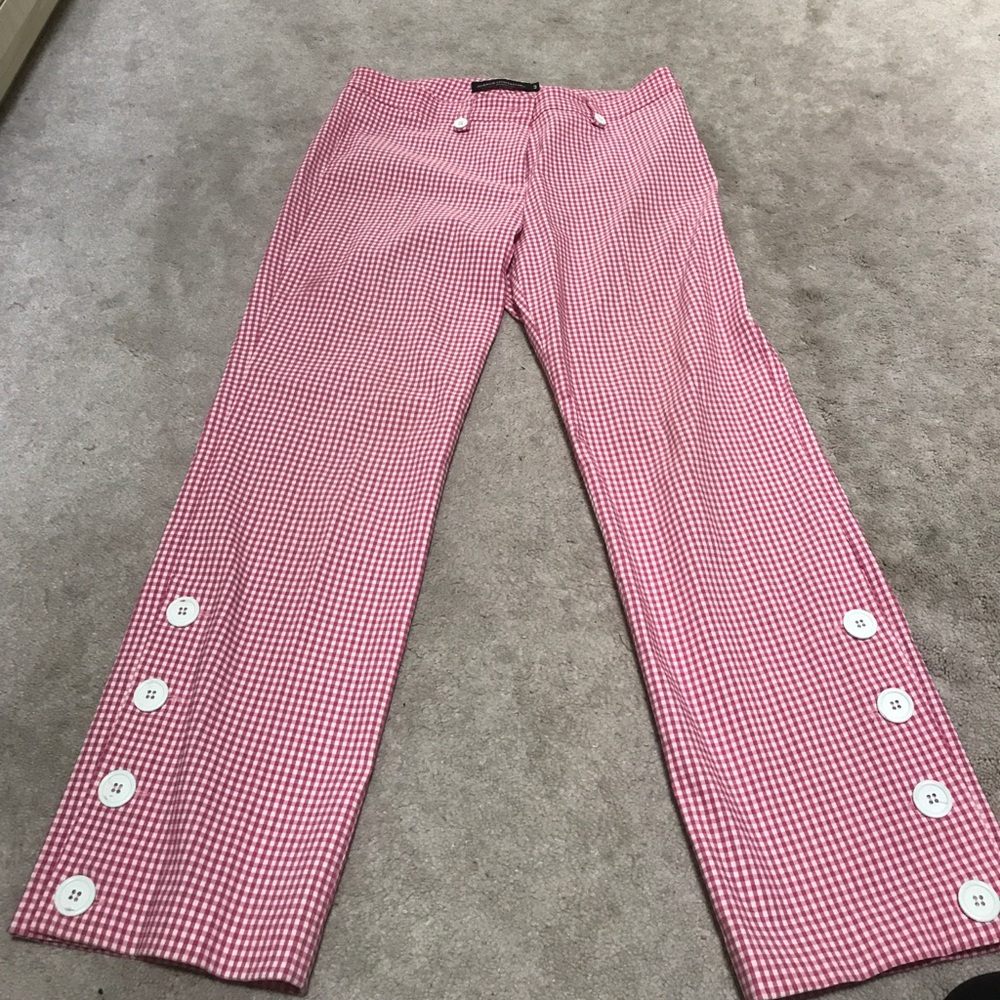 Adorable Summer Pink Checkers Designer Pants - Gem