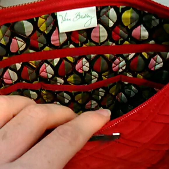 Vera Bradley | Bags | Vera Bradley Red Microfiber Shoulder Bag | Poshmark