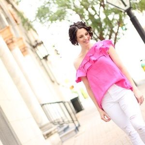 Tops | Nwt Hot Pink One Shoulder Ruffle Top | Poshmark