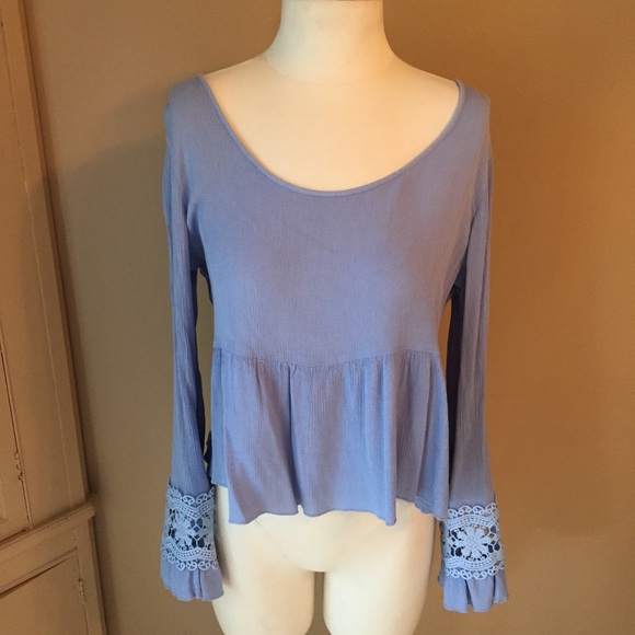 Francesca's Collections | Tops | Francescas Light Blue Long Bell Sleeve ...
