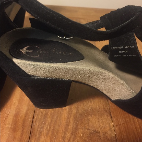 Earthies | Shoes | Earthies Suede Black Leather Heels Orthopedic | Poshmark