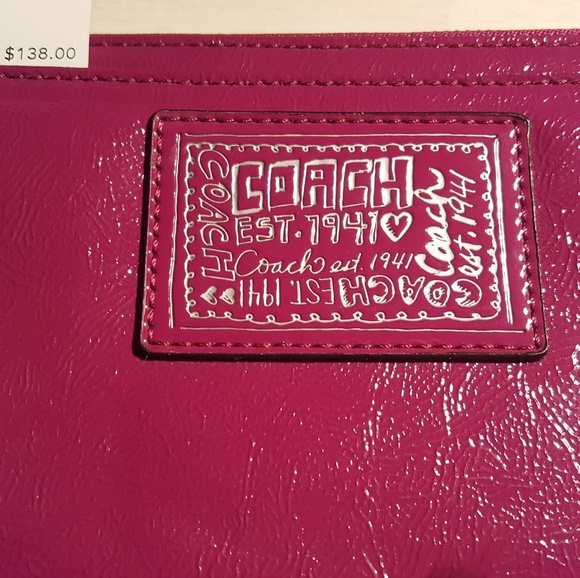 Coach | Bags | Coach Daisy Liquid Gloss Zip Wallet Berry | Poshmark
