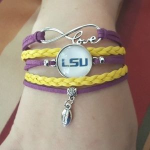 Jewelry | Lsu Tigers College Football Charm Bracelet | Poshmark