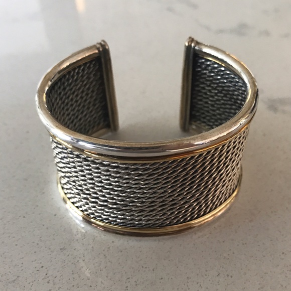 David Yurman | Jewelry | David Yurman Silver 8k Gold Wide Cuff Bracelet ...