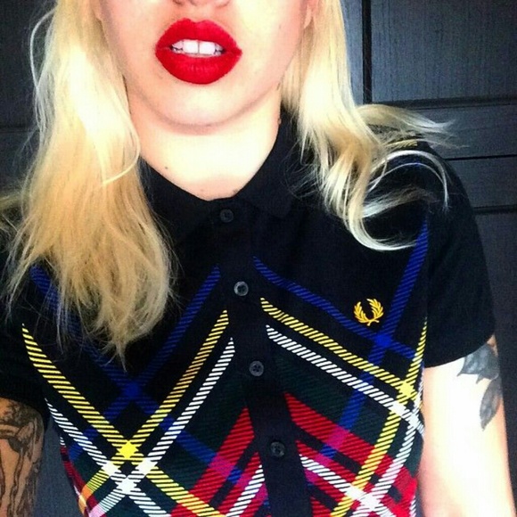 Fred Perry | Tops | Fred Perry Plaid Tartan Womens Polo Shirt | Poshmark