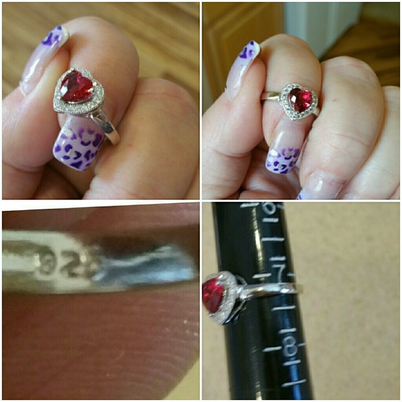 Jewelry | Genuine Pink 2ct Ruby Heart Ring Size 7 | Poshmark