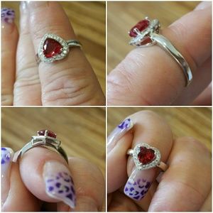 Jewelry | Genuine Pink 2ct Ruby Heart Ring Size 7 | Poshmark