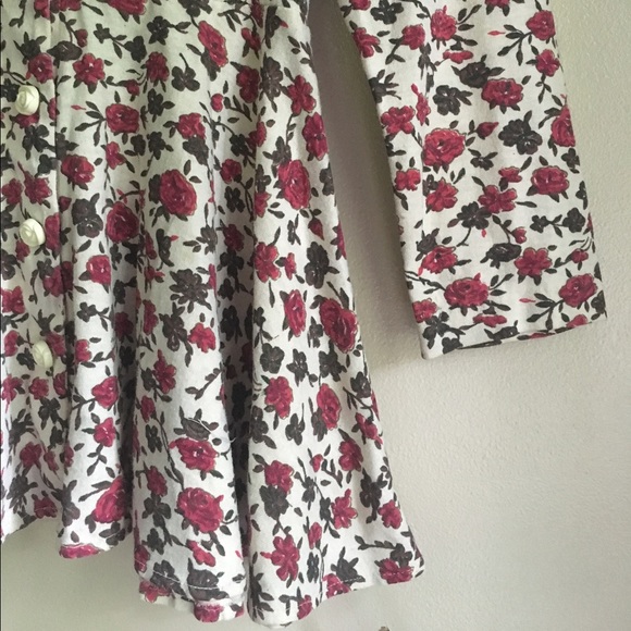 Tops | Romantic Longsleeved Peplum Top With Rose Pattern | Poshmark