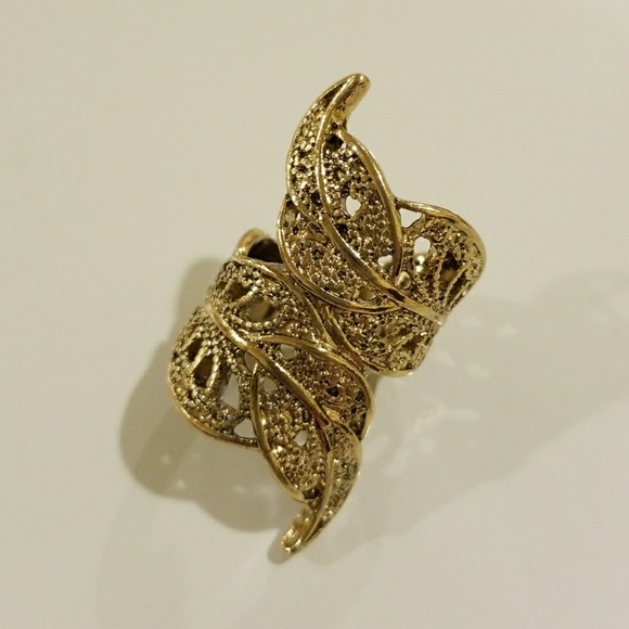 Jewelry | Gold Colored Wrap Around Leaf Ring | Poshmark