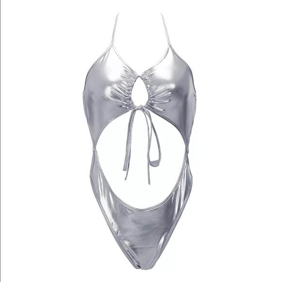 Swim | Sexy Metallic Silver High Cut Monokini | Poshmark