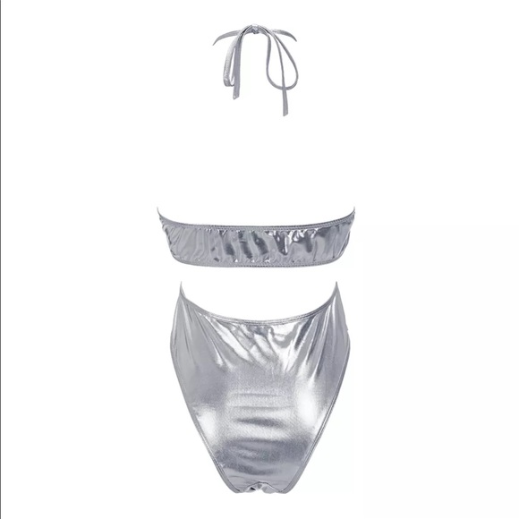 Swim | Sexy Metallic Silver High Cut Monokini | Poshmark
