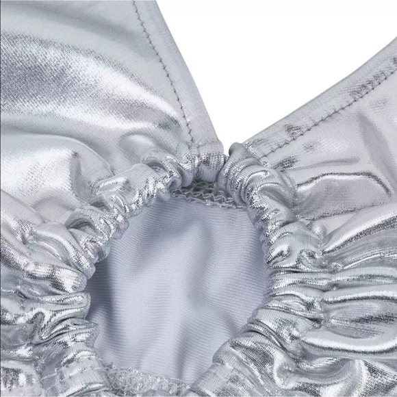 Swim | Sexy Metallic Silver High Cut Monokini | Poshmark