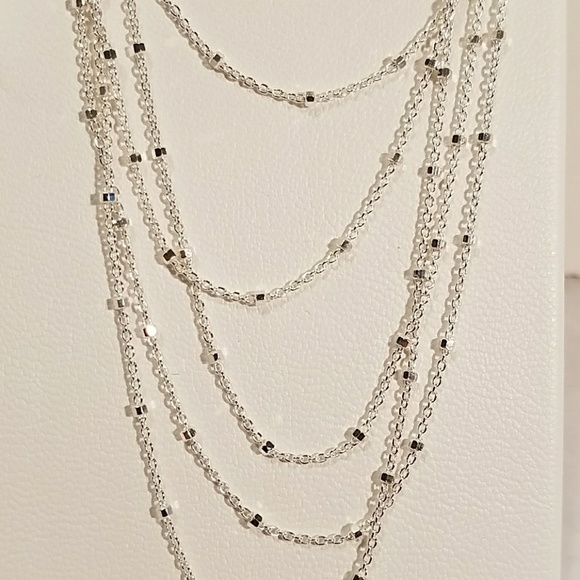 unbranded | Jewelry | Sterling Silver Multi Strand Chain Necklace ...