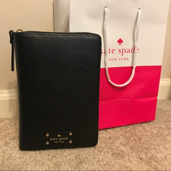 kate spade | Accessories | New Kate Spade Black Zip Planner Organizer ...