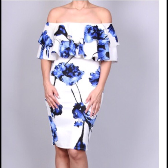 Dresses | Off The Shoulder Flower Mini Dress | Poshmark