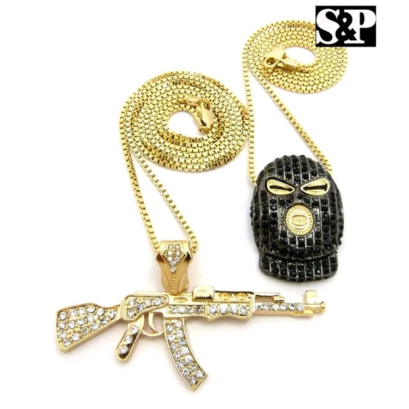 Accessories | Iced Out Watch Goon Ak47 Necklacecombo Set | Poshmark