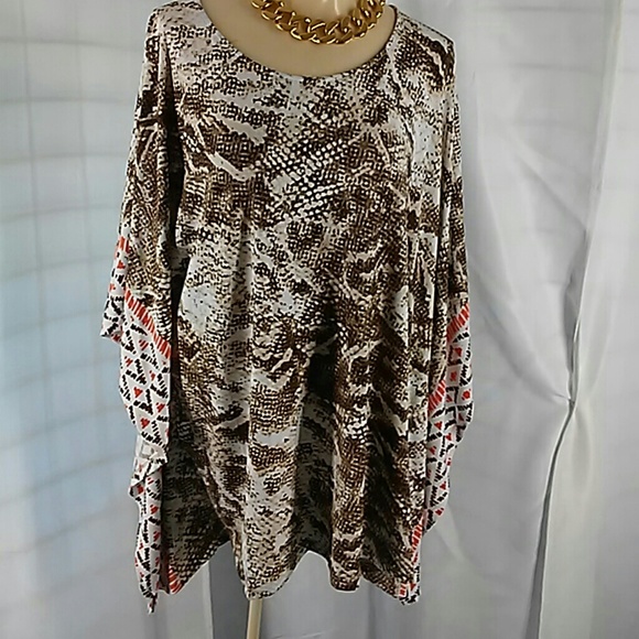 Alia | Tops | Alia Brand Poncho Like Tunic Snake Print | Poshmark