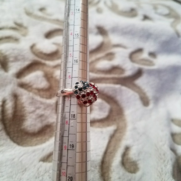 JTV | Jewelry | Jtv 925 Silver Heart American Flag Ring | Poshmark