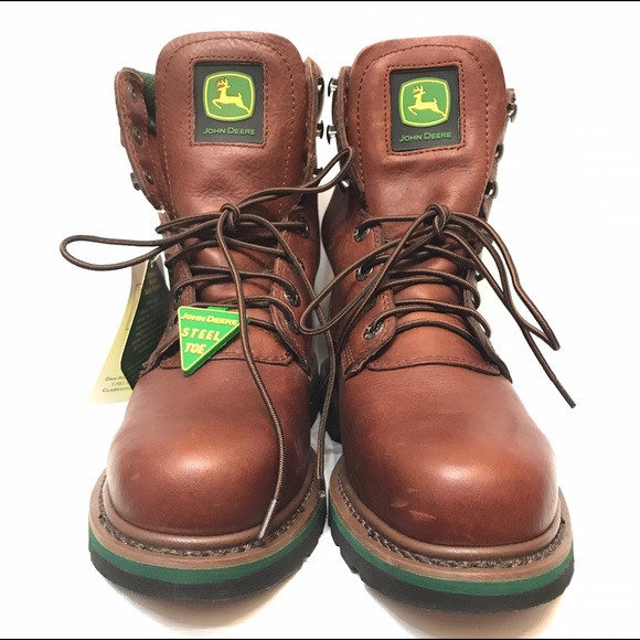 John Deere | Shoes | John Deere Steel Toe Boots 65 New Leather Safety ...