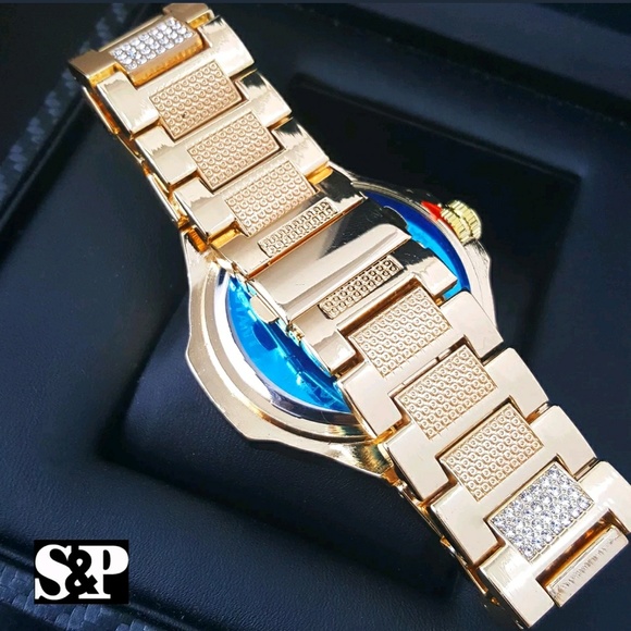 Accessories | Luxury Designer Style Bling Gold Finished Watch | Poshmark