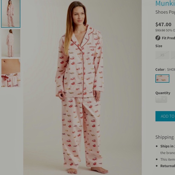 munki munki | Intimates & Sleepwear | Munki Munki Shoes Poplin Classic ...