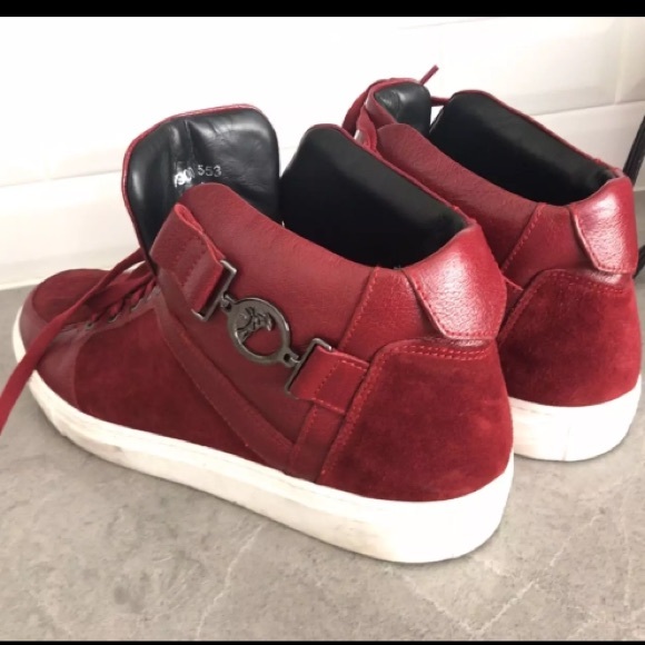 Versace Collection | Shoes | Versace Collection Red Suede Hi Tops ...