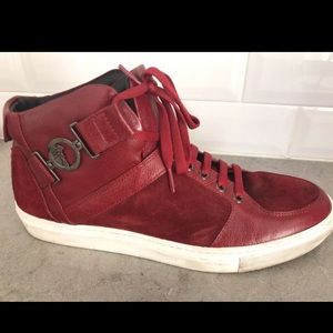 Versace Collection | Shoes | Versace Collection Red Suede Hi Tops ...