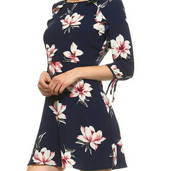 Dresses | Open Tie Back Floral Dress | Poshmark
