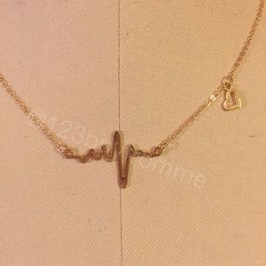 Jewelry | New Gold Tone Heartbeat Ekg Necklace | Poshmark