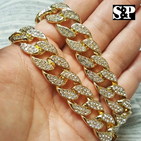 Accessories | Quavo Choker Gold Plated 16 Full Iced Cuban Chain | Poshmark