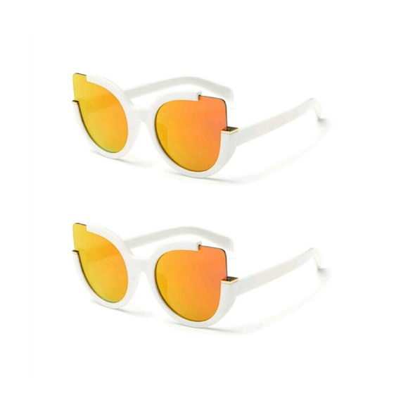 Accessories | White Gold Cutaway Cat Eye Sunnies | Poshmark