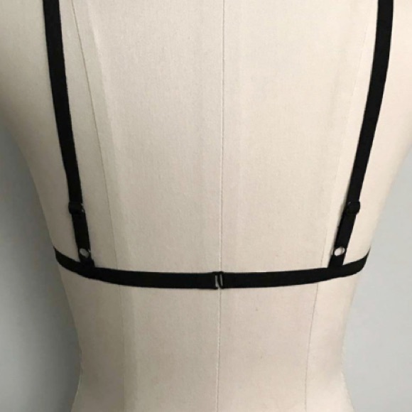 Ella Fleur | Intimates & Sleepwear | Black Eyelash Lace Cage Harness ...
