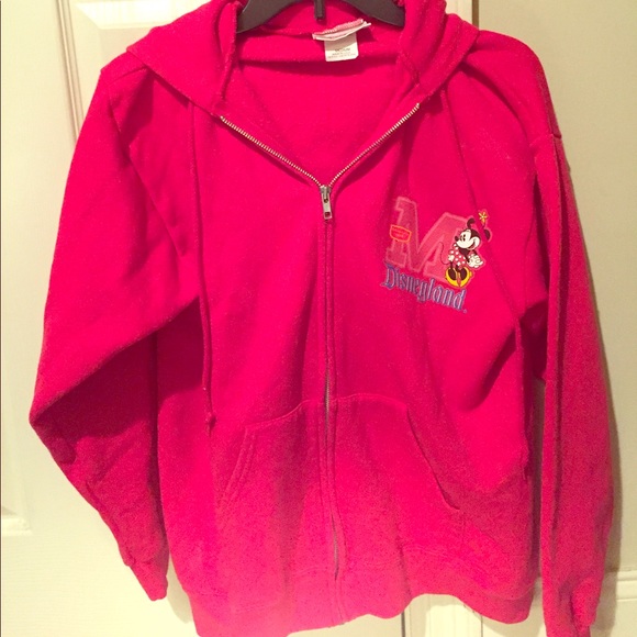 Disney | Jackets & Coats | Vintage Disney Disneyland Red Hooded Zipup ...