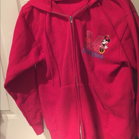 Disney | Jackets & Coats | Vintage Disney Disneyland Red Hooded Zipup ...