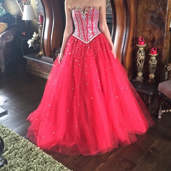Dresses | Red Ball Gown Prom Dress | Poshmark