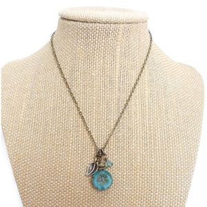 Jewelry | Handmade Bohemian Aqua Blue Charm Necklace | Poshmark