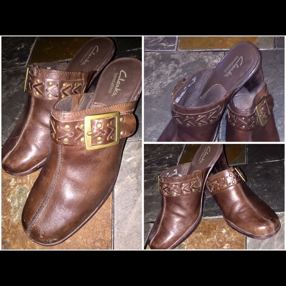 Clarks | Shoes | Brown Clarks Bendables Mule Clog Buckle Shoes 85 ...