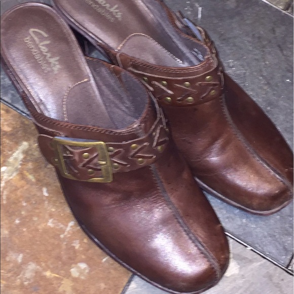 Clarks | Shoes | Brown Clarks Bendables Mule Clog Buckle Shoes 85 ...