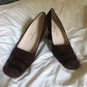 CHANEL - Authentic Chanel Black Open toe Heels w/ Flowers from Margy's ...