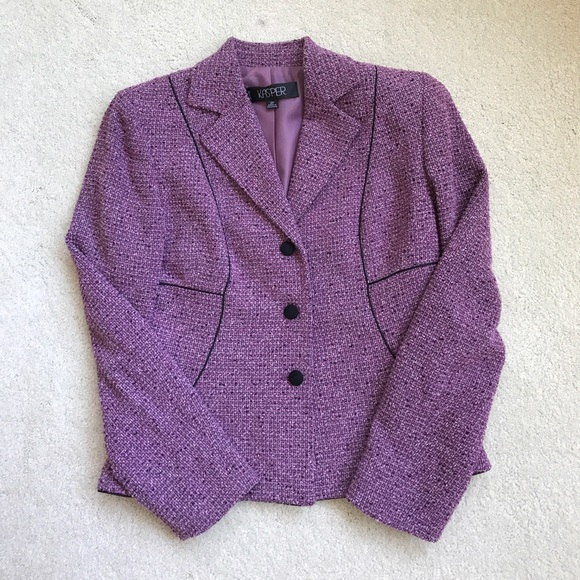 Kasper | Jackets & Coats | Tweed Purple Blend Suit Jacket | Poshmark