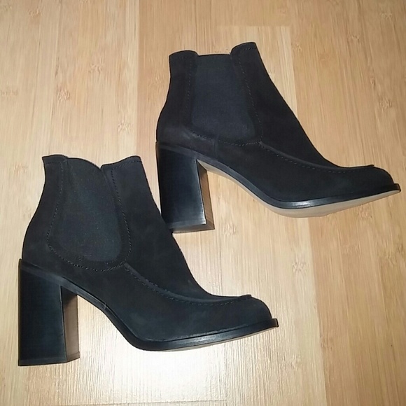 Shellys London | Shoes | Shellys London Black Suede Leather Ankle Boots ...
